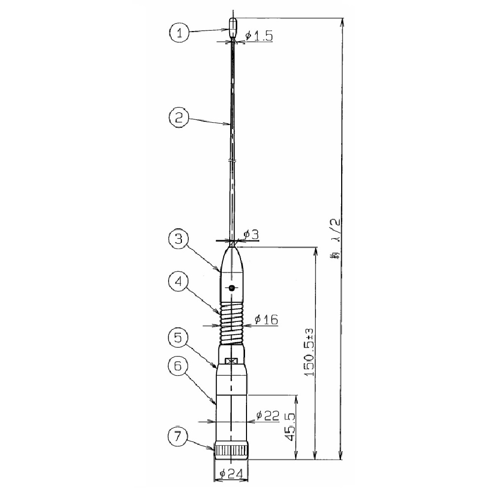 150MHz 1/2λエレメント(NP型） HGW-150-1PN-09 140-143: 通信用機器(無線通信機器・IoT機器) | 日本 ...